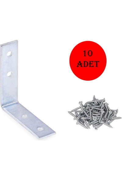 Nobel (10 Adet) Mobilya Dolap Köşe Bağlantı L Demir Gönye 55X55X15 mm Nobel (10 Adet) Mobilya Dolap Köşe Bağlantı L Demir Gönye 55X55X15 mm