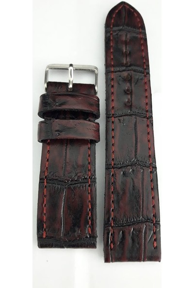 Prizma Suni Deri Bordo Croko Desen Saat Kordonu Prizma Suni Deri Bordo Croko Desen Saat Kordonu