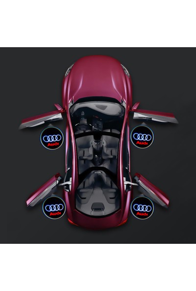 Waxen Audi Kapı Altı Pilli LED Logo Hd Lens Karanlık ve Mesafe Sensörlü LED Işıklı Lamba Waxen Audi Kapı Altı Pilli LED Logo Hd Lens Karanlık ve Mesafe Sensörlü LED Işıklı Lamba