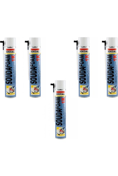 Soudal 5'li Soudal Soudafoam 1k Poliüretan Köpük 600 gr Soudal 5'li Soudal Soudafoam 1k Poliüretan Köpük 600 gr
