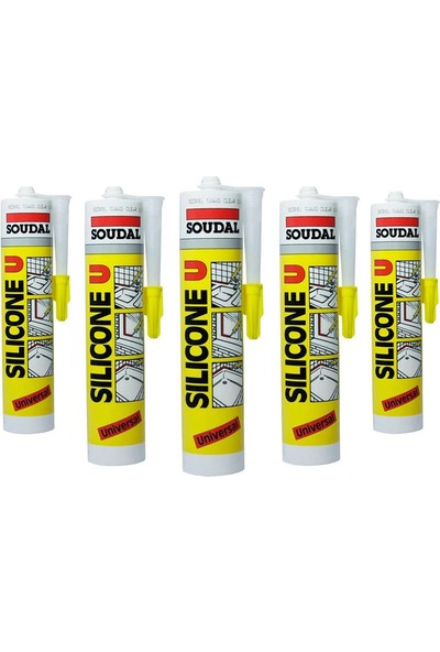 Soudal 5'li Soudal Silikon Şeffaf 280 gr Soudal 5'li Soudal Silikon Şeffaf 280 gr