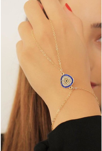 Bahels Kadın Gold Zirkon Taşlı Nazar Boncuğu Figürlü Altın Renk Şahmeran Bahels Kadın Gold Zirkon Taşlı Nazar Boncuğu Figürlü Altın Renk Şahmeran