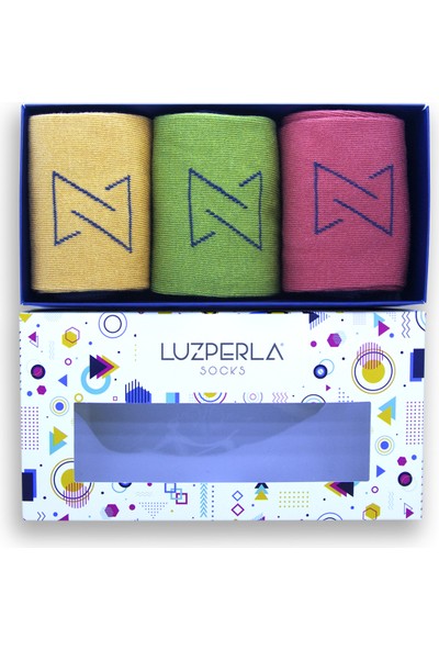 Luzperla 3'lü Logo Desenli Erkek Çorap Luzperla 3'lü Logo Desenli Erkek Çorap