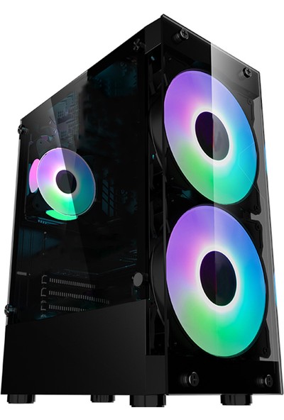 Gamecase Crystal 180 mm RGB Fanlı Oyuncu Kasası - 8311 Gamecase Crystal 180 mm RGB Fanlı Oyuncu Kasası - 8311