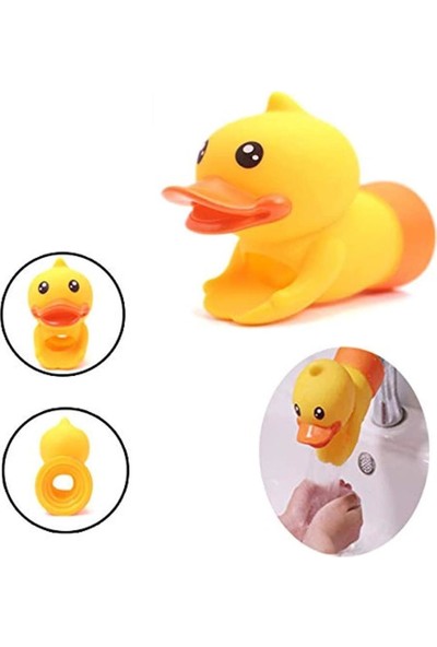 Schulzz Sarı Ördek Figürlü Çocuklar Için Eğitici Musluk Uzatma Başlığı