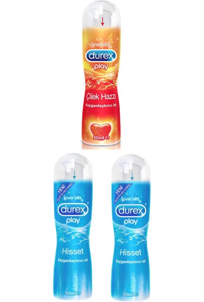 Durex Çilek Aromalı Kayganlaştırıcı 50 ml +Durex Play Su Bazlı Kayganlaştırıcı 50 ml X2 Adet Durex Çilek Aromalı Kayganlaştırıcı 50 ml +Durex Play Su Bazlı Kayganlaştırıcı 50 ml X2 Adet