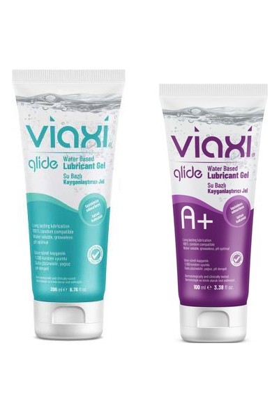 Viaxi Glide Kayganlaştırıcı Jel Sade 200 ml + Ekstra Kayganlaştırıcı Jel 100 ml Anal Jel