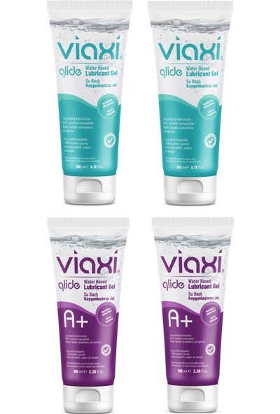 Viaxi Kayganlaştırıcı Jel Sade 200 ml X2 Adet + Anal Jel 100 ml X2 Adet Viaxi Kayganlaştırıcı Jel Sade 200 ml X2 Adet + Anal Jel 100 ml X2 Adet