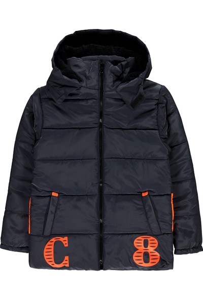 Civil Boys Erkek Çocuk Kapüşonlu Mont 10-13 Yaş Siyah