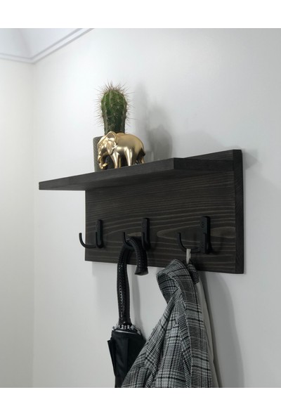 O&A Wood Doğal Ahşap Vestiyer, Dekoratif 3 Askılı Portmanto, Raflı Vintage Elbise Askısı, Ceviz O&A Wood Doğal Ahşap Vestiyer, Dekoratif 3 Askılı Portmanto, Raflı Vintage Elbise Askısı, Ceviz