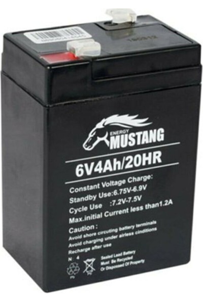 Mustang 6 V 4 Ah Bakımsız Tip Kuru Akü