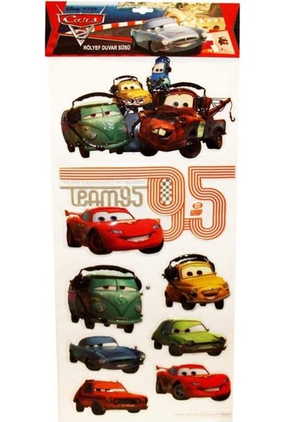 Vardem Disney Cars Şimşek Mcqueen Kabartmalı Kapı ve Duvar Süsü