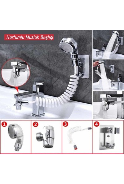 Mbois 2 In 1 Spiral Hortumlu Ayarlanabilir Hareketli Banyo Mutfak Lavabo Musluk Duş Başlığı Mbois 2 In 1 Spiral Hortumlu Ayarlanabilir Hareketli Banyo Mutfak Lavabo Musluk Duş Başlığı