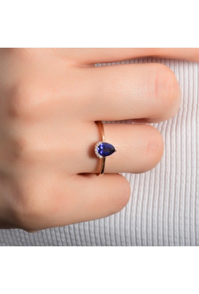 Goza Jewellery Lotus Safir Altın Yüzük