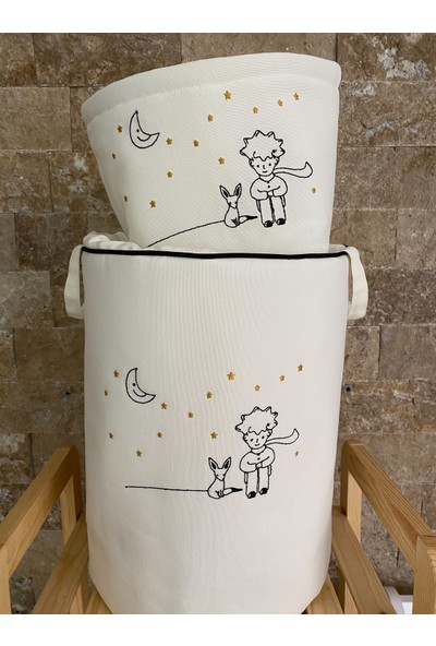 Hs Hometex Küçük Prens Nakışlı Bez Oyuncak & Kirli Sepet Seti Hs Hometex Küçük Prens Nakışlı Bez Oyuncak & Kirli Sepet Seti