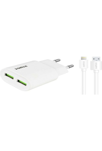 Sunix S214 Şarj Adaptörü + Apple iPhone USB Kablo