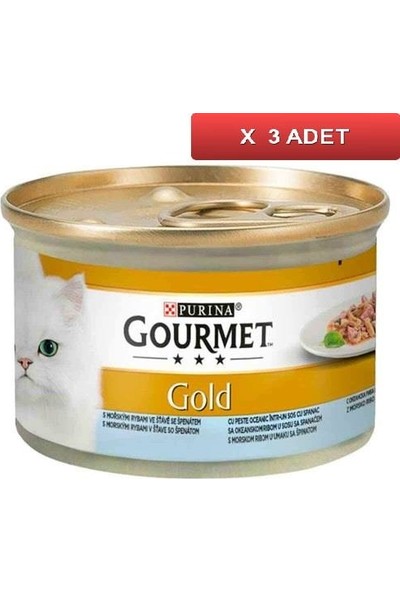 Gourmet Balıklı Ispanaklı Kedi Konserve 85GR ( 3 Adet ) Gourmet Balıklı Ispanaklı Kedi Konserve 85GR ( 3 Adet )