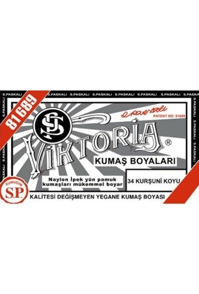 Fiske Viktoria Kumaş Boyası 34 Kurşuni Koyu