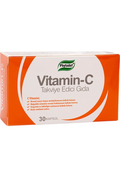 Phytodef Vitamin C - 30 Kapsül Takviye Edici Gıda Phytodef Vitamin C - 30 Kapsül Takviye Edici Gıda