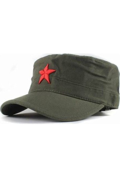 Şapkadan Yıldızlı Fidel Castro Che Guevara Şapkası Yeşil Renk Kastro Şapka