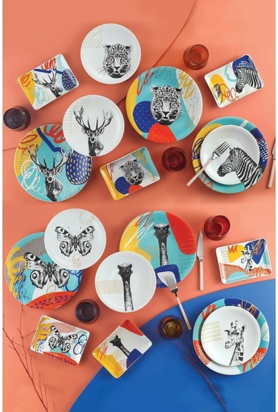 Kütahya Porselen Madagaskar 18 Parça Kahvaltı ve Ikram Takımı