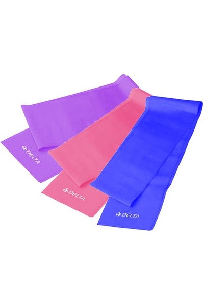 Delta 3 'lü Pilates Bandı 150 Cm x 15 Cm Egzersiz Direnç Lastiği