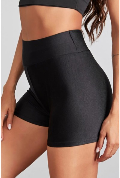 Bamost Kadın Siyah Yüksek Bel Şekillendirici Lastiksiz Tayt