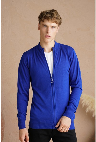 Tarz Cool Erkek Saks Tek Plaka Ince Triko HIRKA-HRK1850R04S