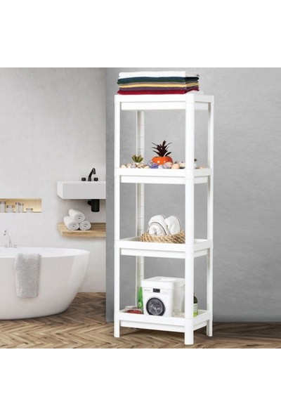 Biotech 4 Katlı Banyo Mutfak Raf Düzenleyici Raf 100 cm Deterjan Havlu Rafı Beyaz Renk Biotech 4 Katlı Banyo Mutfak Raf Düzenleyici Raf 100 cm Deterjan Havlu Rafı Beyaz Renk