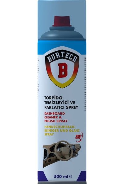 Burtech Torpido Temizleyici ve Parlatıcı Spreyi 500 ml Burtech Torpido Temizleyici ve Parlatıcı Spreyi 500 ml