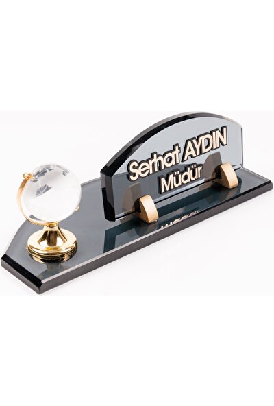 Ofistike Dünya Biblolu Kabartma Yazılı Kristal Masa Isimliği Ofistike Dünya Biblolu Kabartma Yazılı Kristal Masa Isimliği