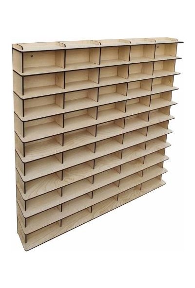 Woodbu 50 Araçlık Akçaağaç 1/64 Hobi Araba Rafı (Hot Wheels, Matcbox)