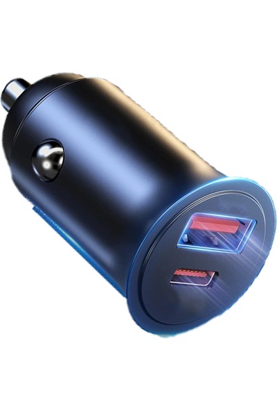 Hiqonic Type-C ve USB Girişli Araç Metal Çakmaklık Şarj Aleti Çift Girişli Araba Şarj Cihazı Soketi Hiqonic Type-C ve USB Girişli Araç Metal Çakmaklık Şarj Aleti Çift Girişli Araba Şarj Cihazı Soketi