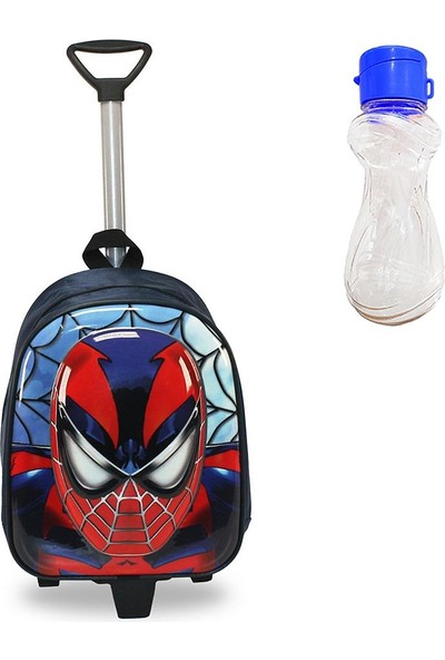 Masho Trend Çekçekli Spiderman Okul Çantası Lacivert + Suluk Masho Trend Çekçekli Spiderman Okul Çantası Lacivert + Suluk