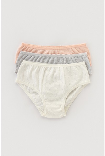 Penti Çok Renkli Kız Çocuk Heart Pointel 3lü Slip Külot Penti Çok Renkli Kız Çocuk Heart Pointel 3lü Slip Külot
