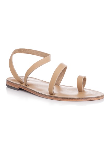 Daphne Sandals El Yapımı Deri Naturel Kadın Sandalet - 2017