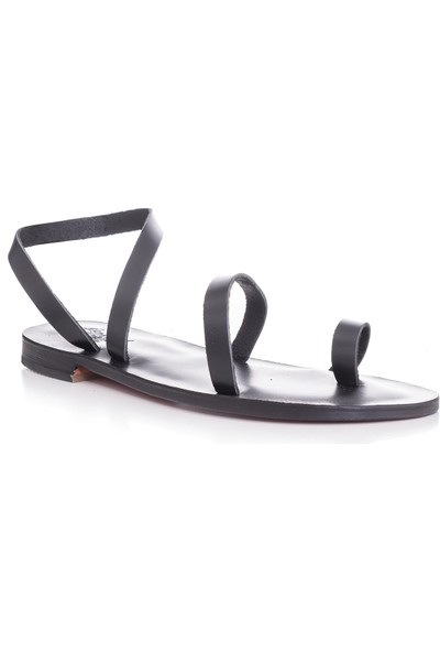 Daphne Sandals El Yapımı Deri Siyah Kadın Sandalet - 2017 Daphne Sandals El Yapımı Deri Siyah Kadın Sandalet - 2017