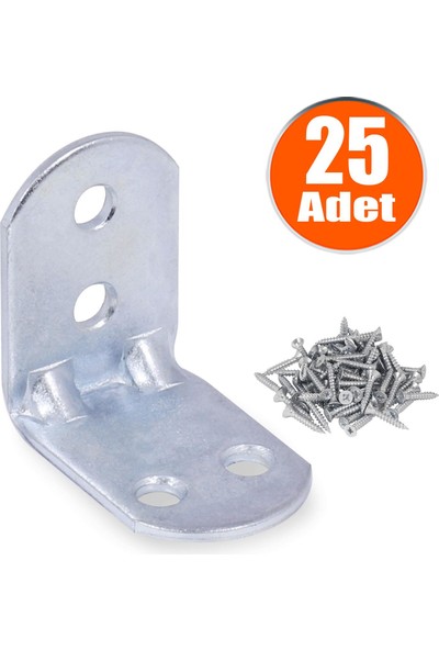 Badem10 Mobilya Dolap Köşe Bağlantı Sabitleme L Demir Gönye 30X30X22 mm (25 Adet) Badem10 Mobilya Dolap Köşe Bağlantı Sabitleme L Demir Gönye 30X30X22 mm (25 Adet)