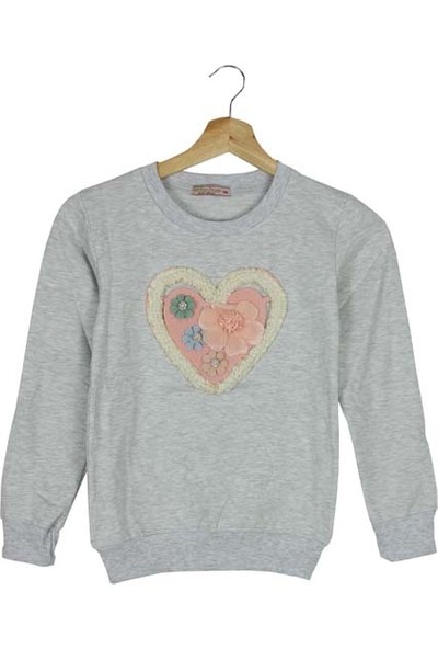 Walox Kız Çocuk Kalp Incili Sweatshirt/gri/14 Yaş Walox Kız Çocuk Kalp Incili Sweatshirt/gri/14 Yaş