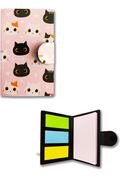 Notyaz Kedi Mini Cep Yapışkanlı Notebook