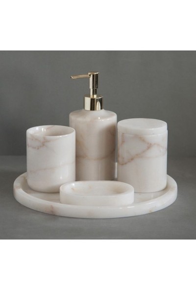 Cen Dekor Mermer 5 Li Banyo Seti Cen Dekor Mermer 5 Li Banyo Seti
