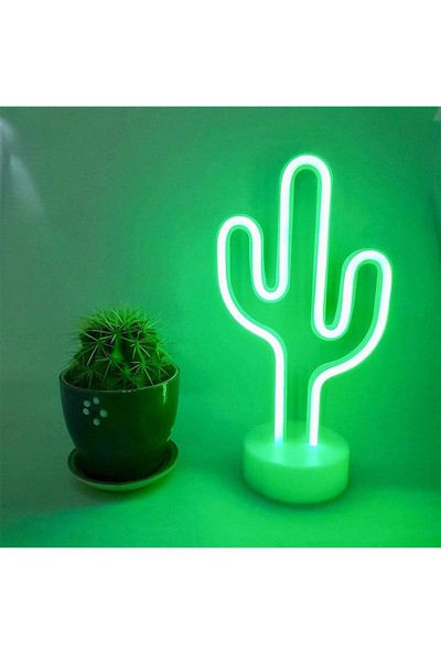 Dekoratif Neon LED Işık Kaktüs Masa Lambası Dekoratif Neon LED Işık Kaktüs Masa Lambası