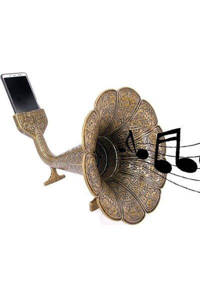 Hediye Kesesi Gramofon Hunisi Telefon Tutuculu Antik Bronz Doğal Hoparlör Hediye Kesesi Gramofon Hunisi Telefon Tutuculu Antik Bronz Doğal Hoparlör