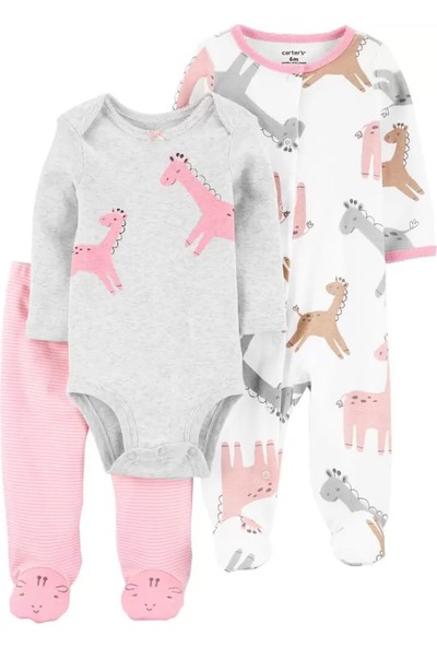 Carter's Layette 3'lü Kız Çocuk Bebek Takımı 1L760910