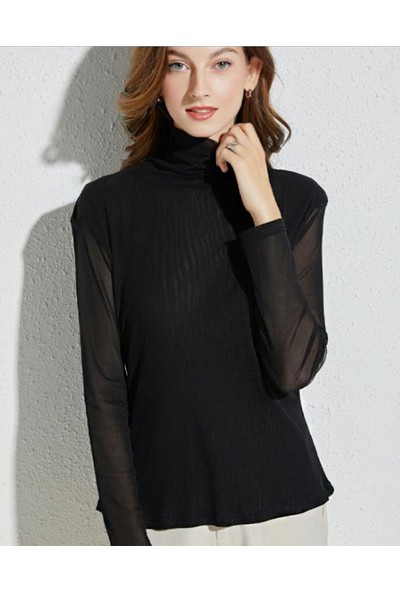 Zhonglan Yüksek Boyunlu Üstler Kadın Örgü Alt Gömlek Örgü Iç Küçük Gömlek Ince Ince Uzun Kollu Üstler (Yurt Dışından) Zhonglan Yüksek Boyunlu Üstler Kadın Örgü Alt Gömlek Örgü Iç Küçük Gömlek Ince Ince Uzun Kollu Üstler (Yurt Dışından)