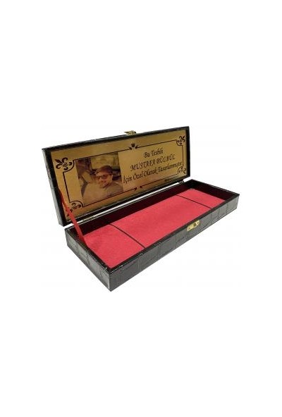 kutuveaksesuar Tesbih Kutusu Siyah Isme Özel Resimli Plakalı