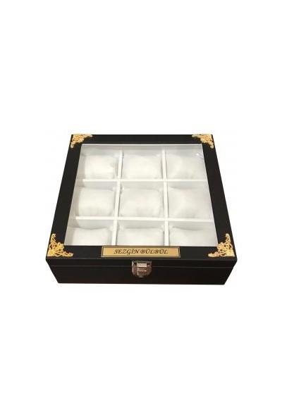 kutuveaksesuar Saat Kutusu 9'lu Isme Özel Aksesuarlı kutuveaksesuar Saat Kutusu 9'lu Isme Özel Aksesuarlı