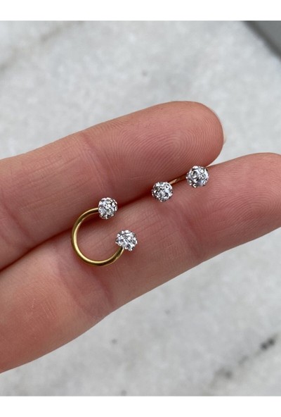 Takıconcept Swarovski Taşlı Gold 8mm Septum/kıkırdak/burun Piercing Takıconcept Swarovski Taşlı Gold 8mm Septum/kıkırdak/burun Piercing