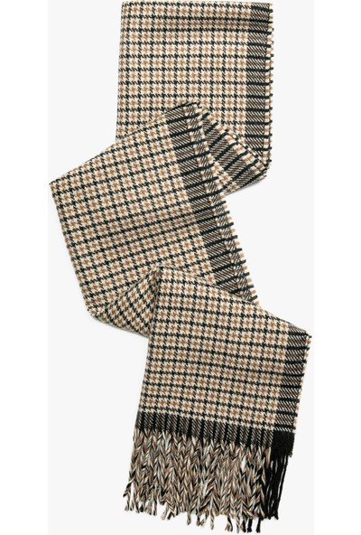 Koton Erkek Ekose Desenli Sal Püsküllü