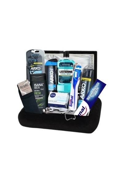 Nivea Erkek Bakım Seti + Siyah Erkek Çorap - Damat Çeyiz Sandık Bohça Seti